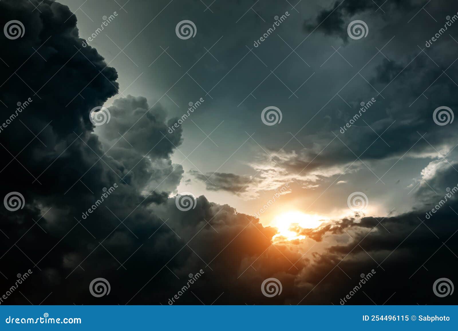 Storm Clouds with a Light stock image. Image of gleam - 254496115