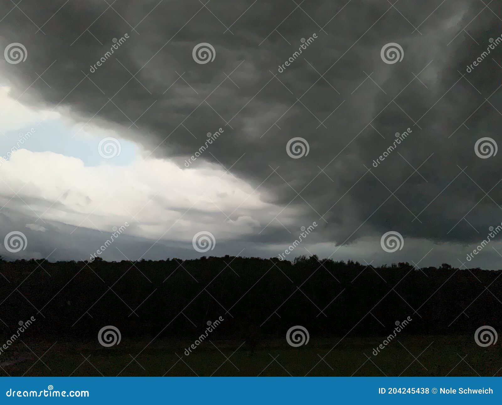 Storm Clouds with a Opening Stock Photo - Image of monochrome, wind ...