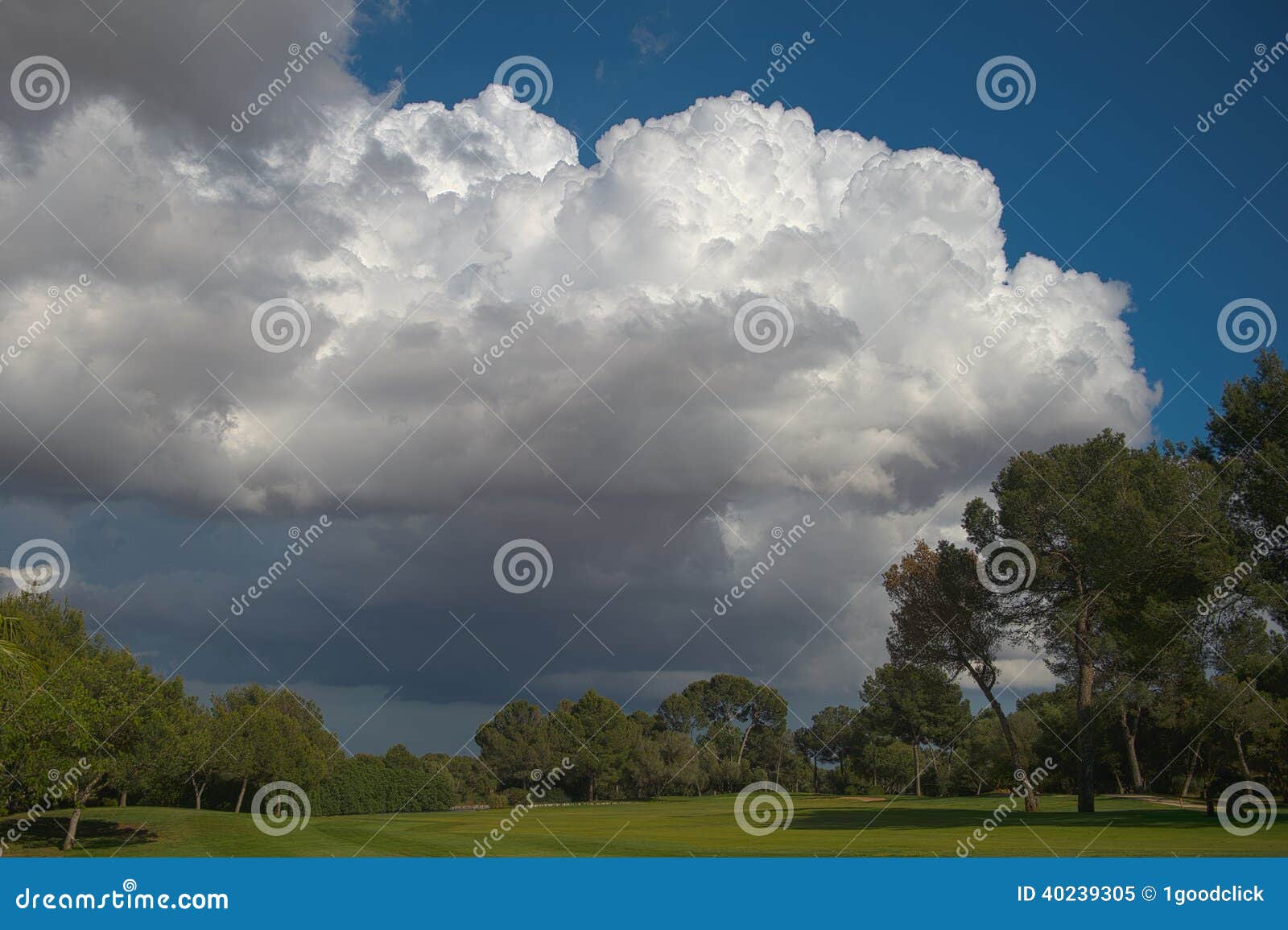 Storm Clouds Over Golf Course HDR Stock Image - Image of fairway, green ...
