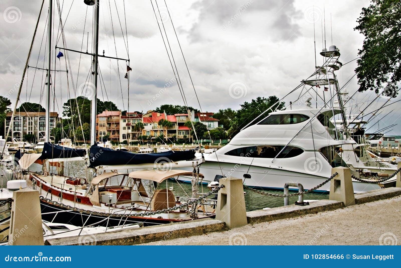 Storm Clouds Over the Harbor Stock Photo - Image of dusk, boats: 102854666