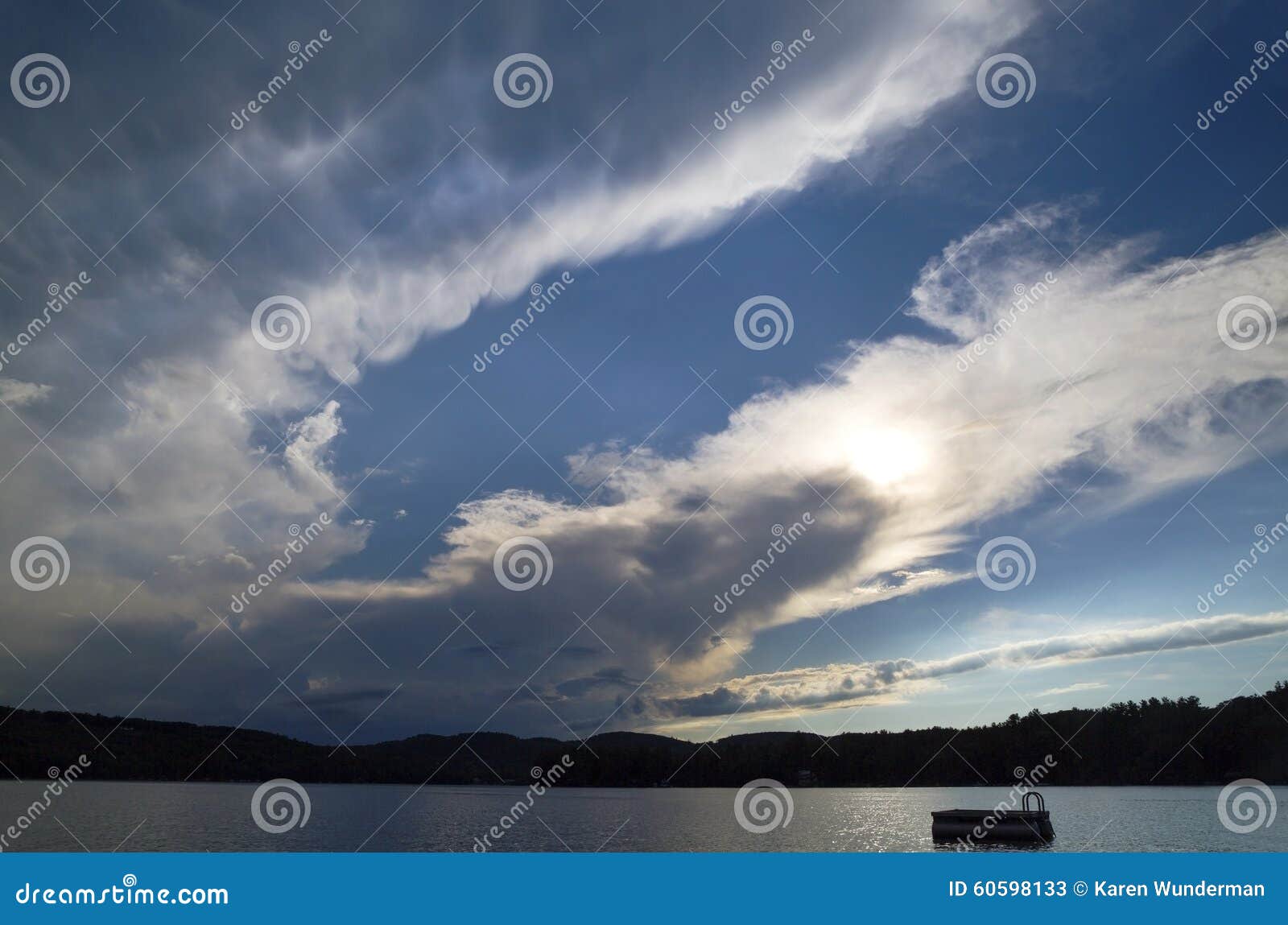 Storm Clouds over Lake stock image. Image of hills, calm - 60598133