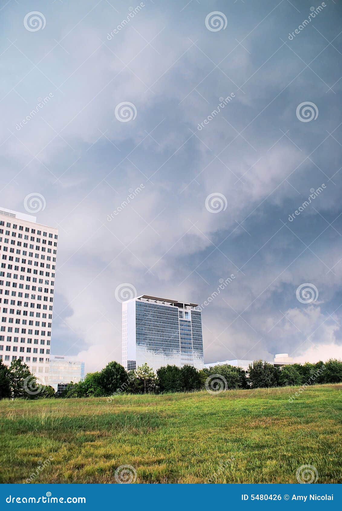 Storm Clouds Over Office Buildings Stock Photo - Image of office ...