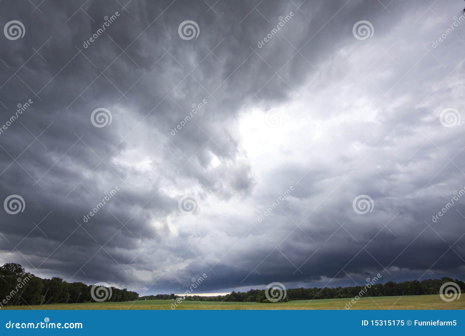 Storm Clouds Over Open Field Stock Image - Image of relaxation ...