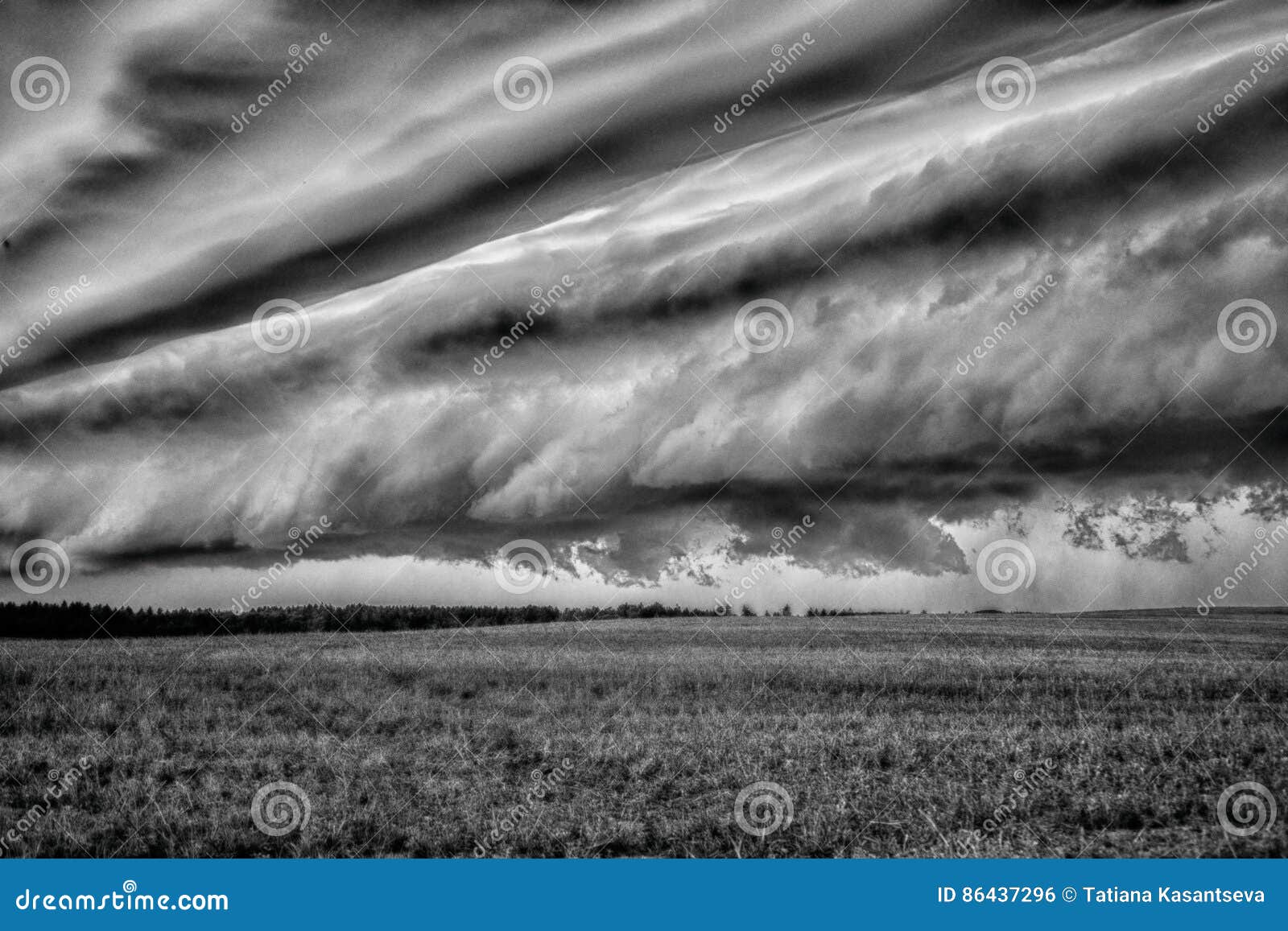 Storm Clouds Over the Sloping Field Stock Photo - Image of storm, black ...