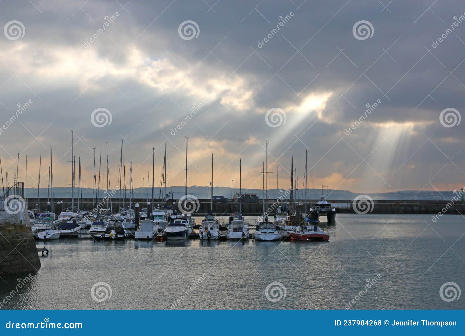 Storm Clouds Over Torquay Harbour, Devon Stock Photo - Image of clouds ...