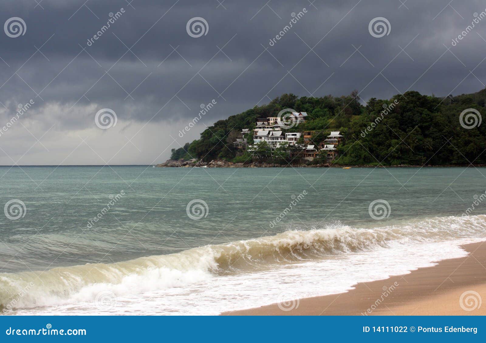 Storm Clouds Over Tropical Island Stock Photo - Image of idyllic ...