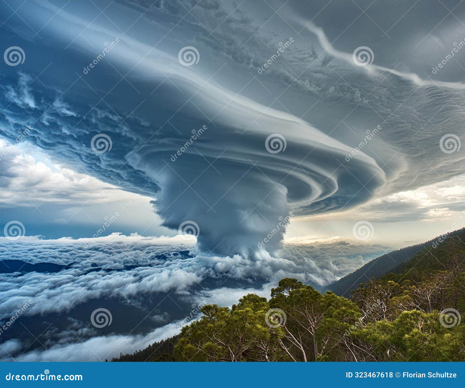 Storm Clouds ,perfect Storm. Tornado Stock Illustration - Illustration ...