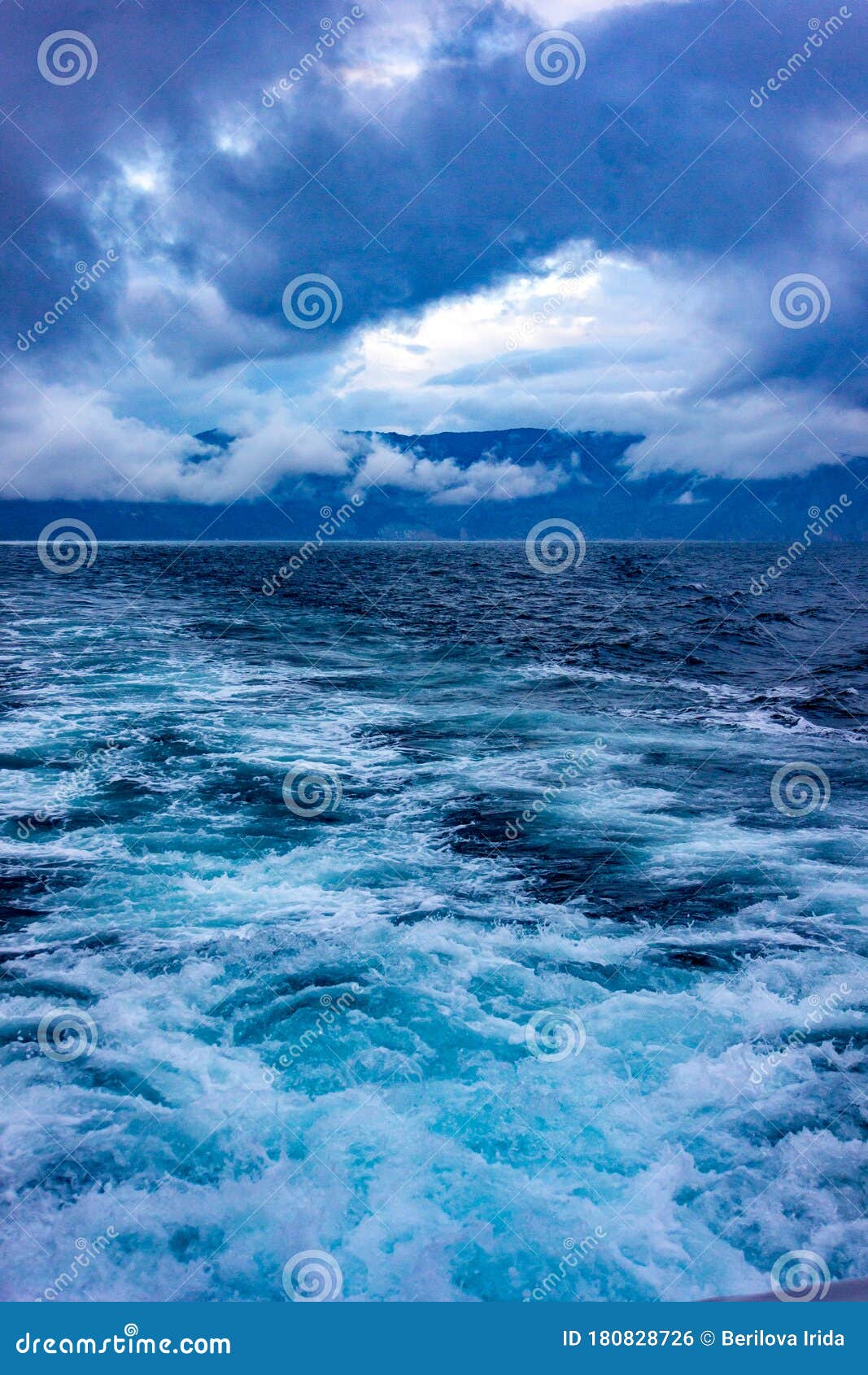 Storm Clouds and Raging Waves in the Sea. Stock Photo - Image of stormy ...