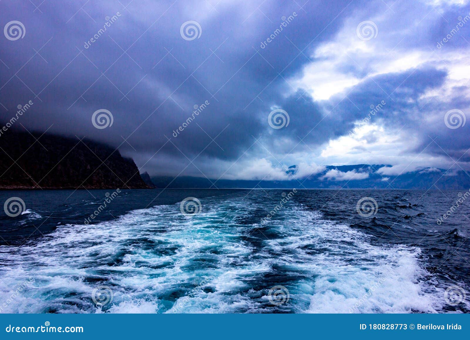 Storm Clouds and Raging Waves in the Sea Stock Image - Image of waves ...