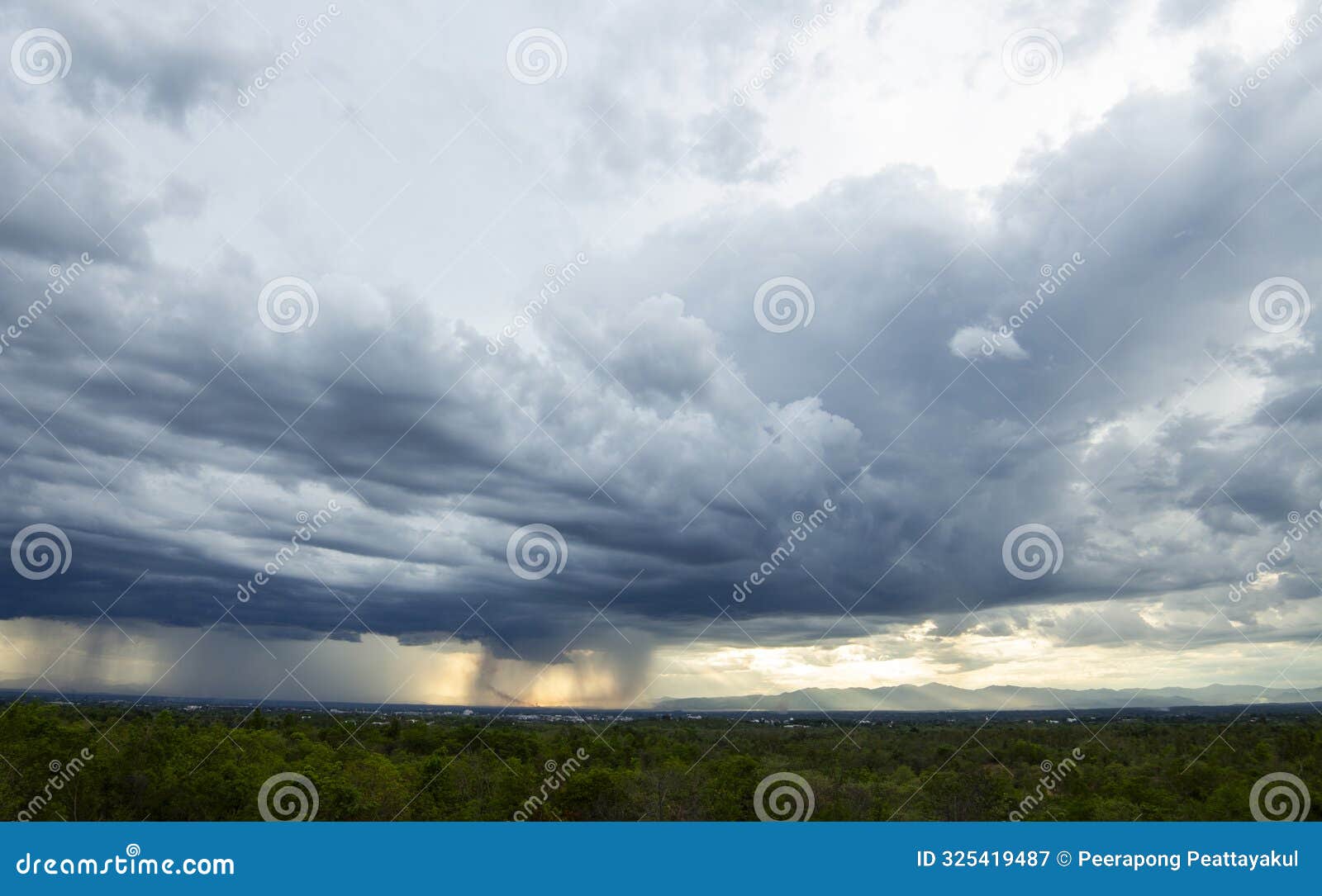 Storm Clouds with the Rain. Nature Environment Dark Huge Cloud Sky Black Stormy Cloud Stock ...