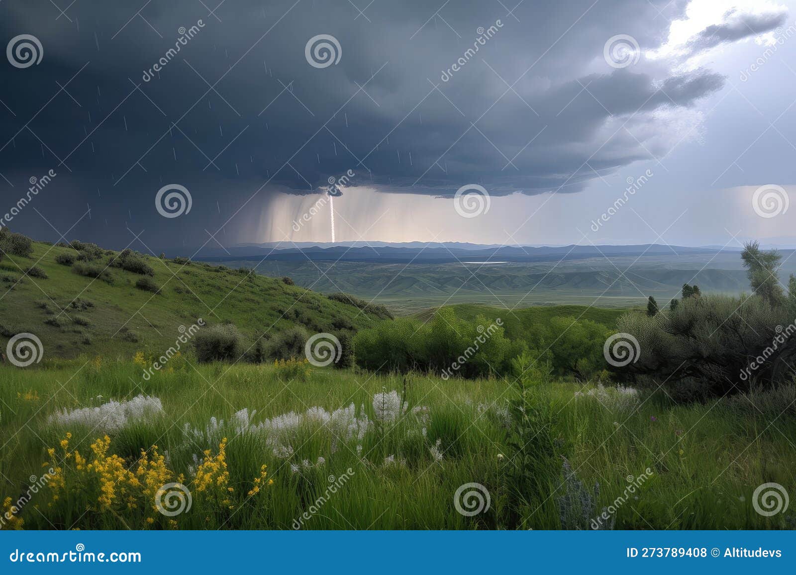 Storm Clouds Rolling in, with Rain and Hail Beginning To Fall Stock ...