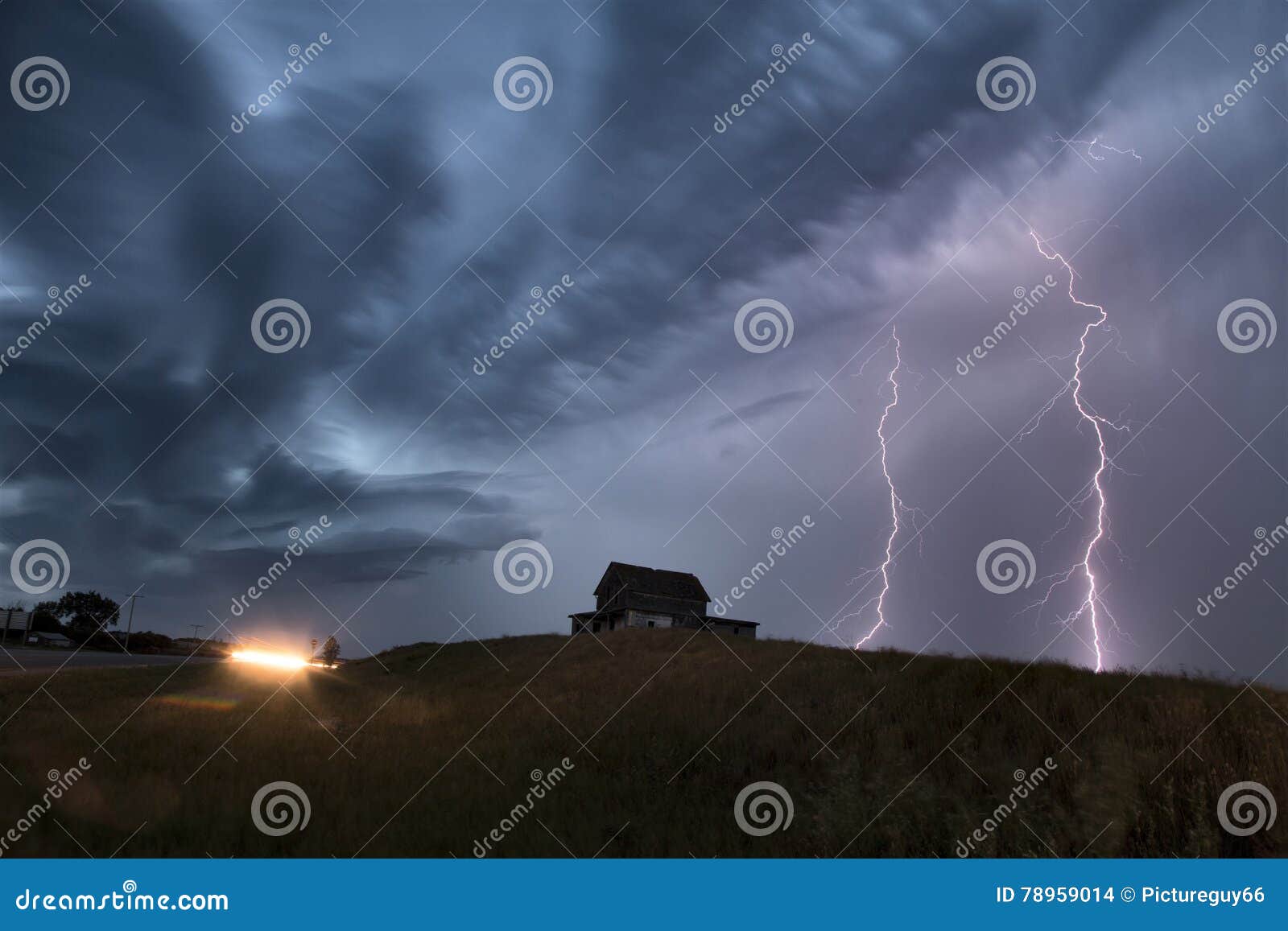 Storm Clouds Saskatchewan Lightning Stock Photo - Image of danger ...