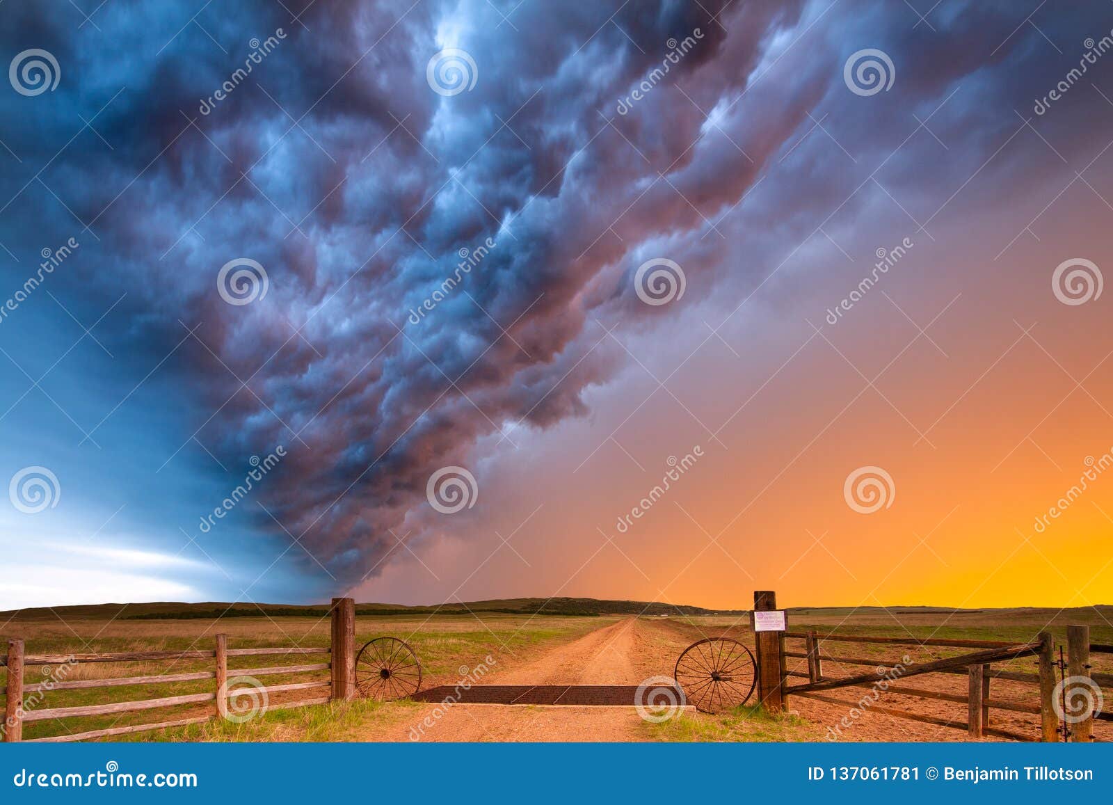 Storm Clouds at Sunset in Central Nebraska Stock Image - Image of ...