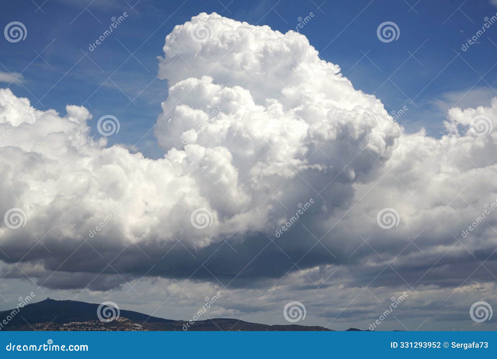 Storm Clouds of Various Shades in Blue Sky at Noon. Horizontal. Texture ...