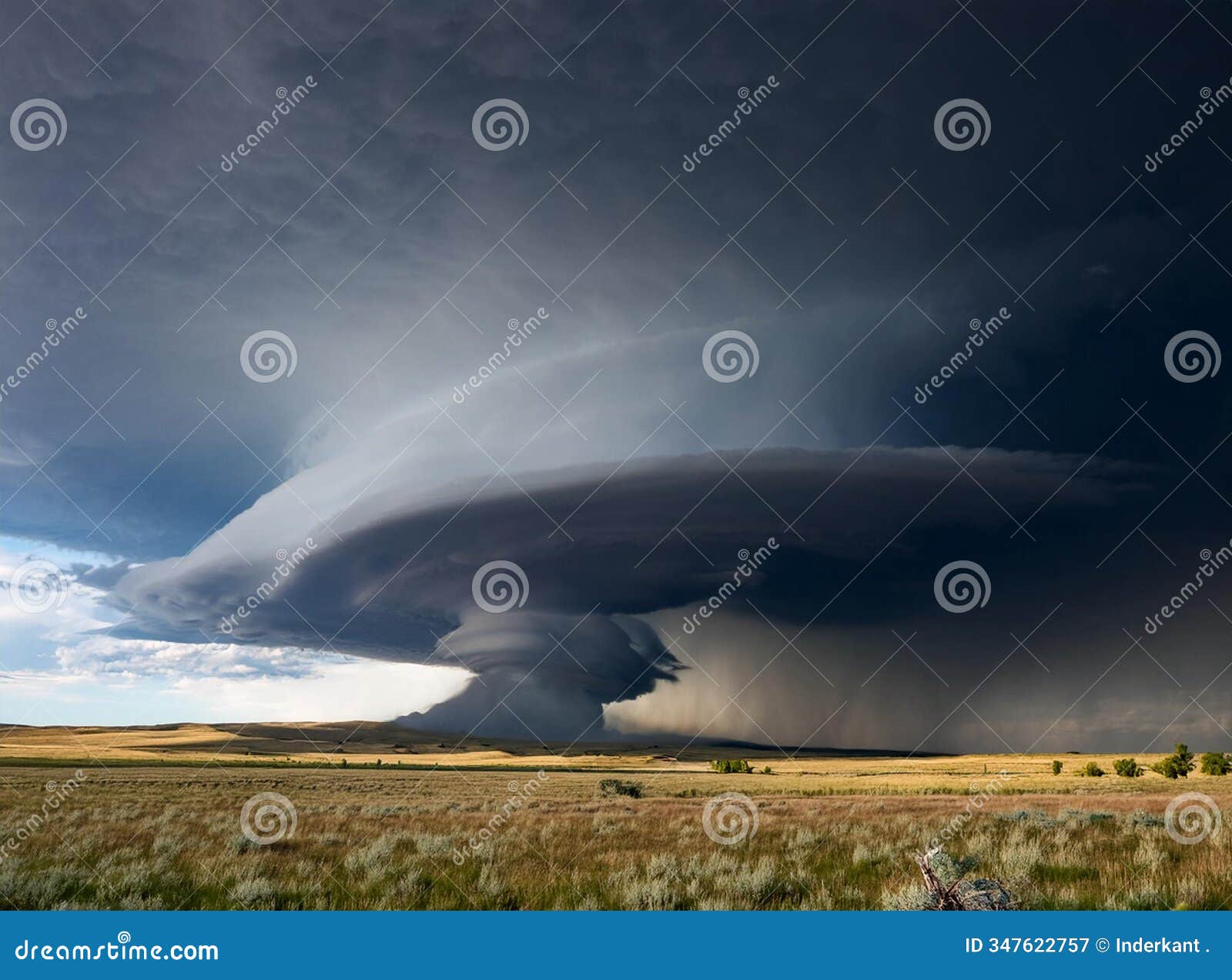 Storm Cyclone: Dramatic Contrast of Wind and Clear Sky Stock ...