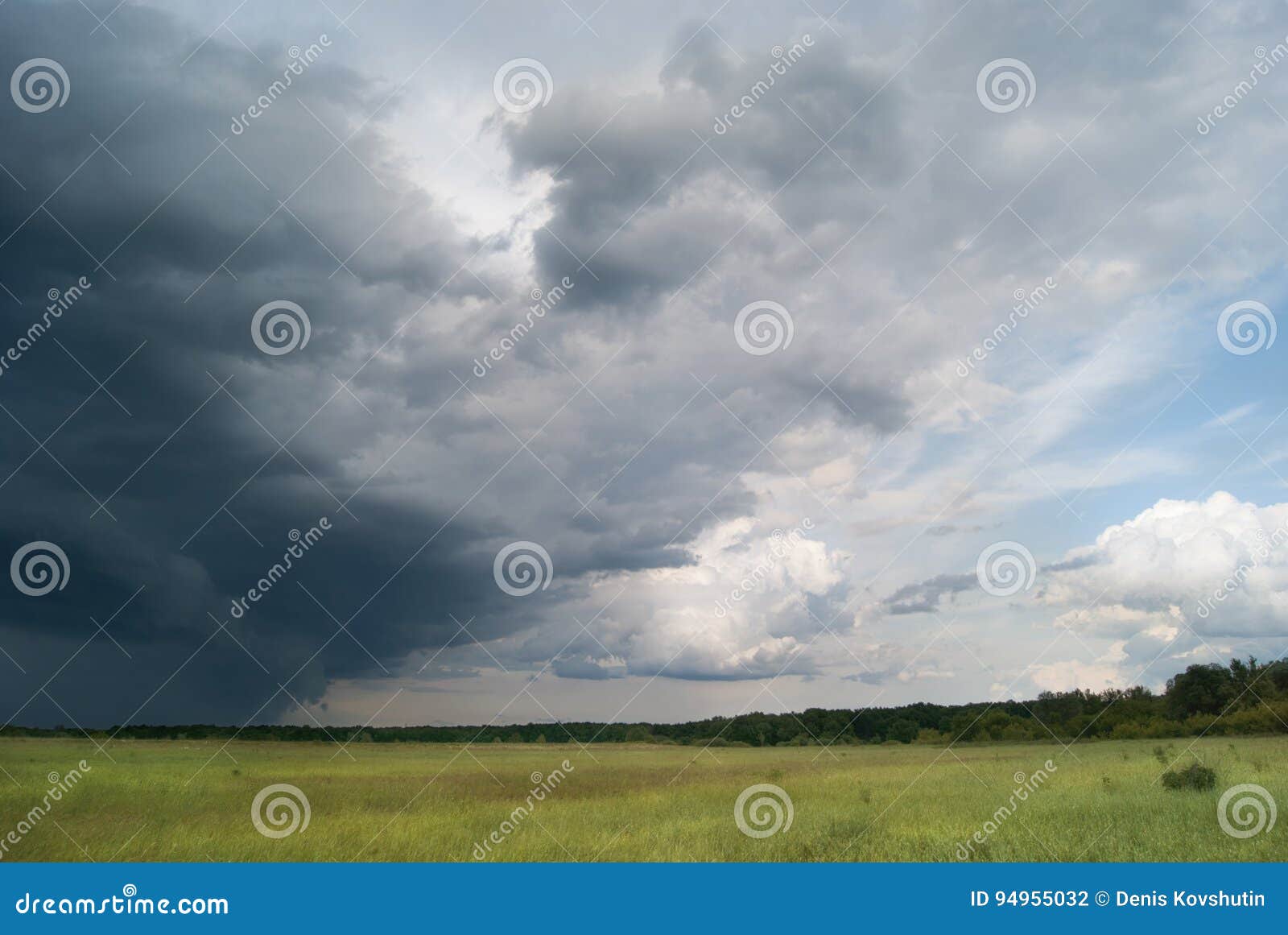 Storm Cyclone Over Summer Fields and Forests Stock Photo - Image of ...