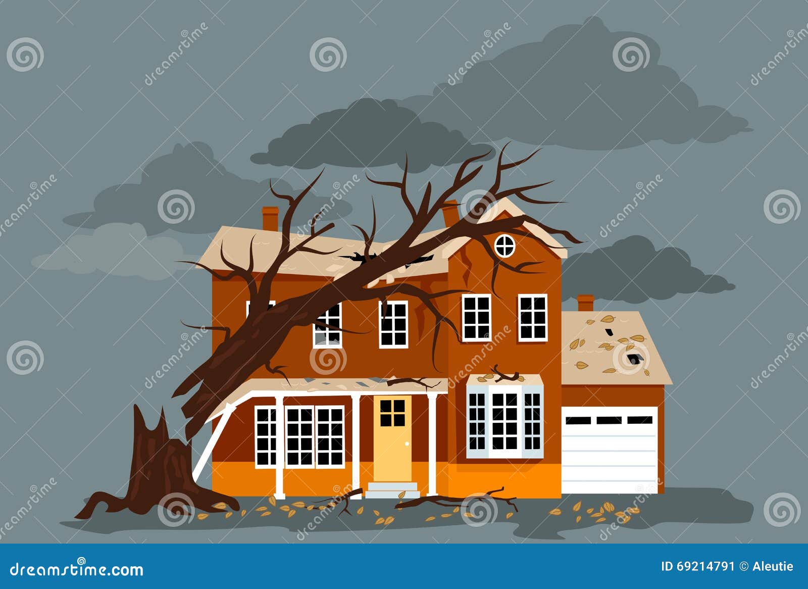 Storm Damage stock vector. Illustration of tornado, hurricane - 69214791