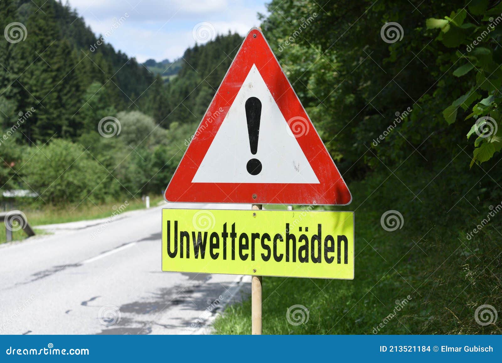 A Storm Damage Warning Sign Stock Photo - Image of climate, effect ...