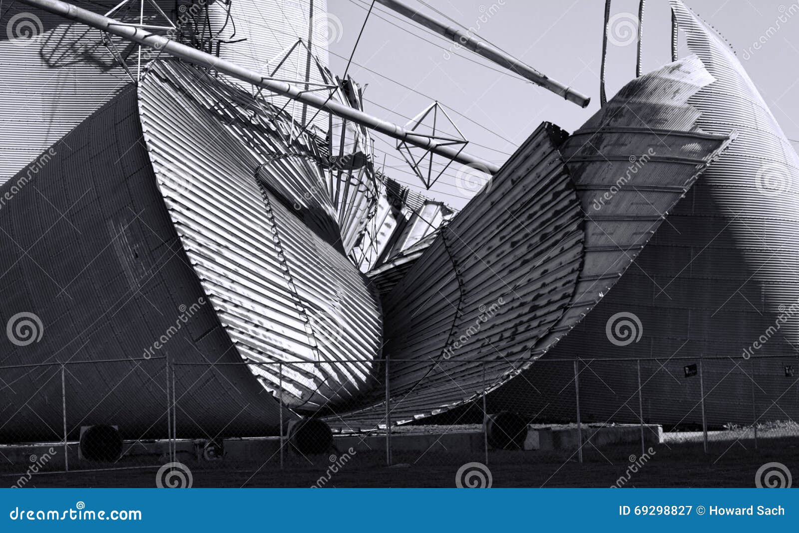 Storm Damaged Silo stock image. Image of wind, texture - 69298827