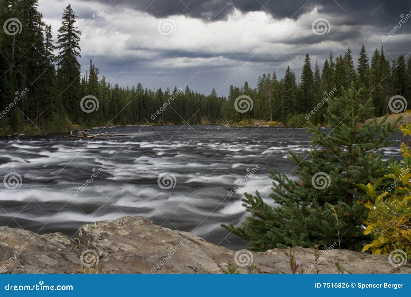Storm on Fall River stock photo. Image of rain, blurred - 7516826