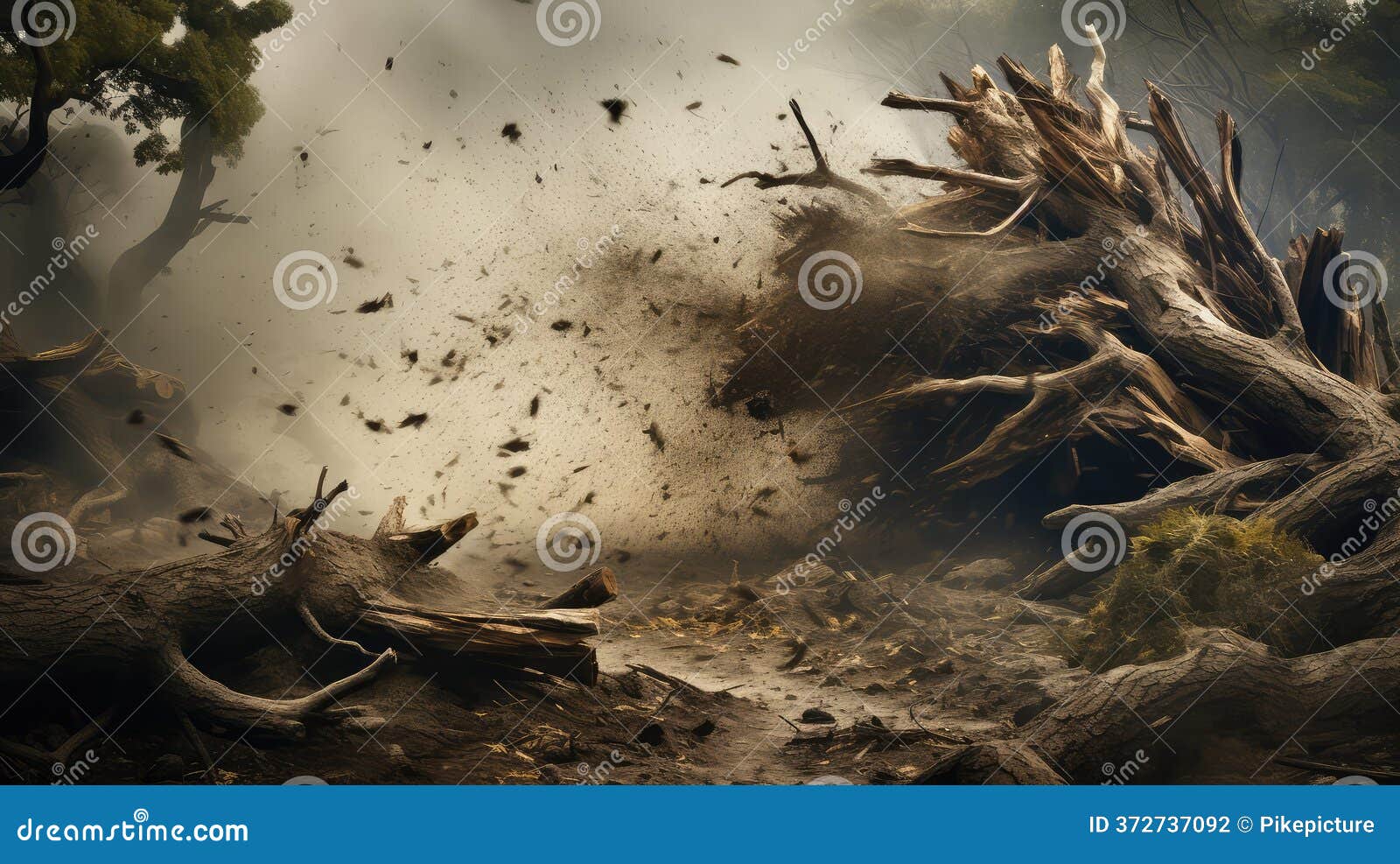 Falling Tree Icon In Cartoon Style Isolated On White Background ...