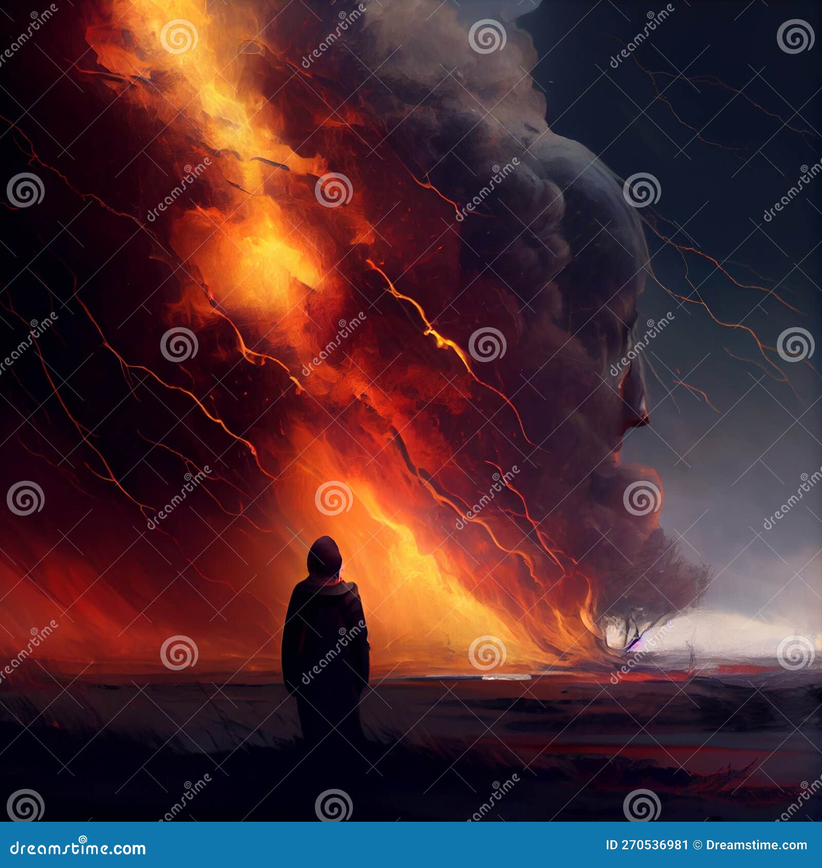 Storm and Fire. AI Generated Stock Illustration - Illustration of ...