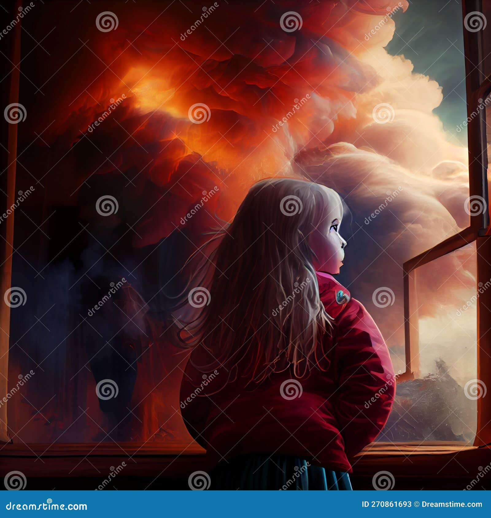 Storm and Fire. AI Generated Stock Illustration - Illustration of ...