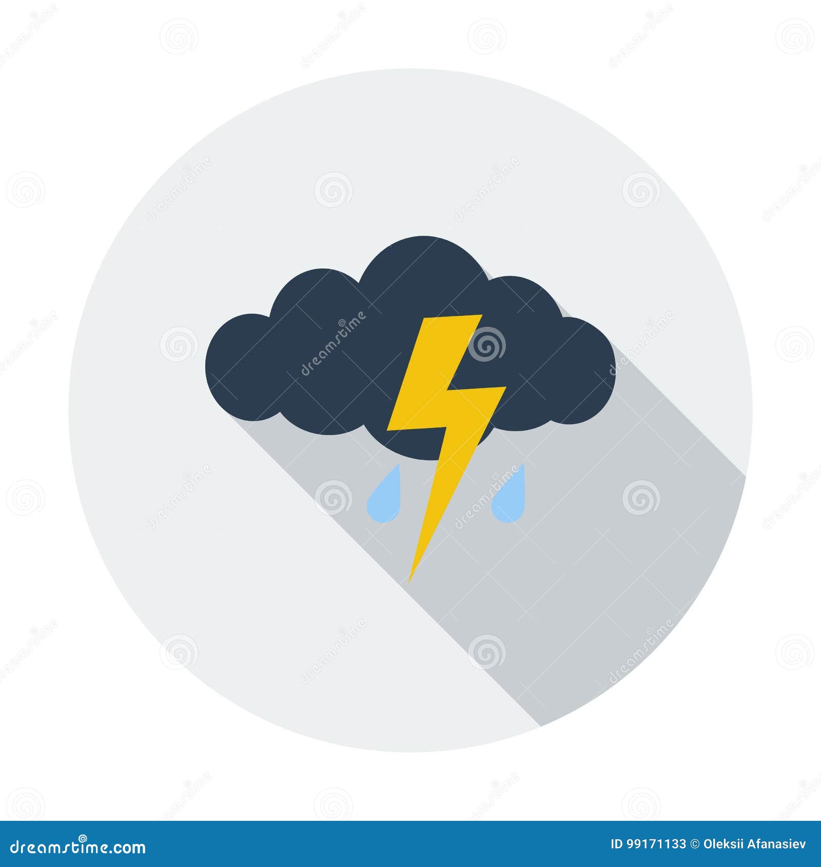 Storm flat icon. stock vector. Illustration of symbol - 99171133