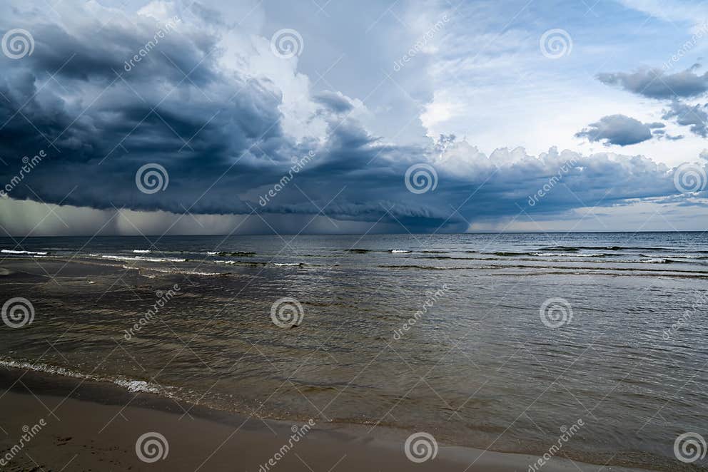 Storm Forming Over the Sea at the Beach Stock Photo - Image of canaries ...