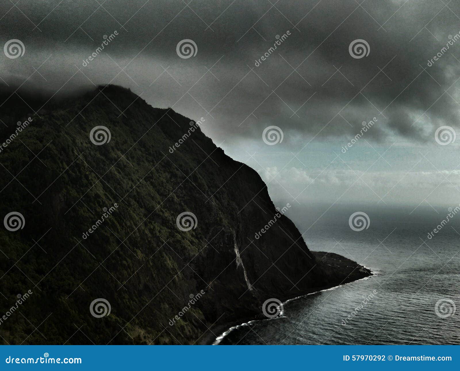 Storm Gathers Over Cliffs in the Azores Stock Photo - Image of atlantic ...
