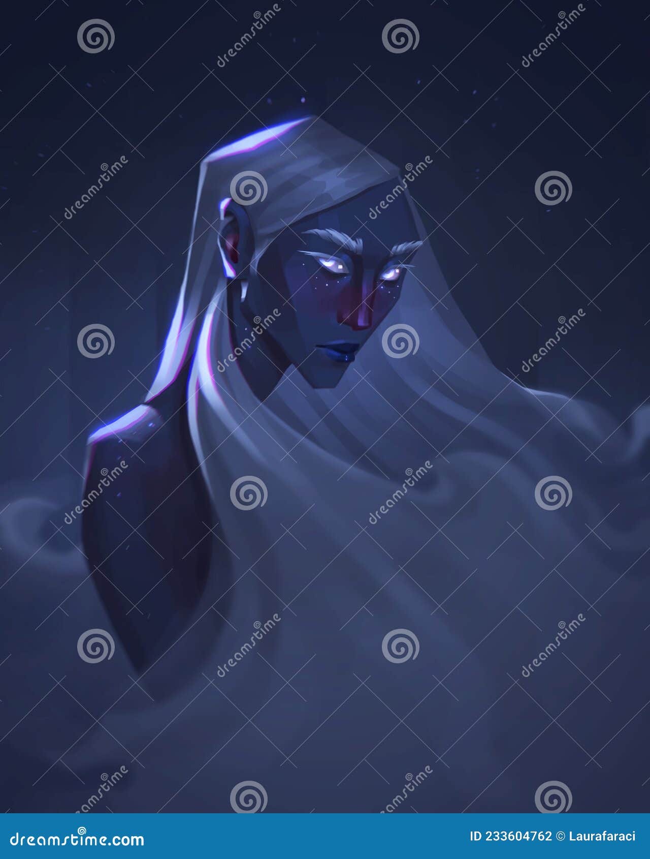Storm Goddess stock illustration. Illustration of moonlight - 233604762