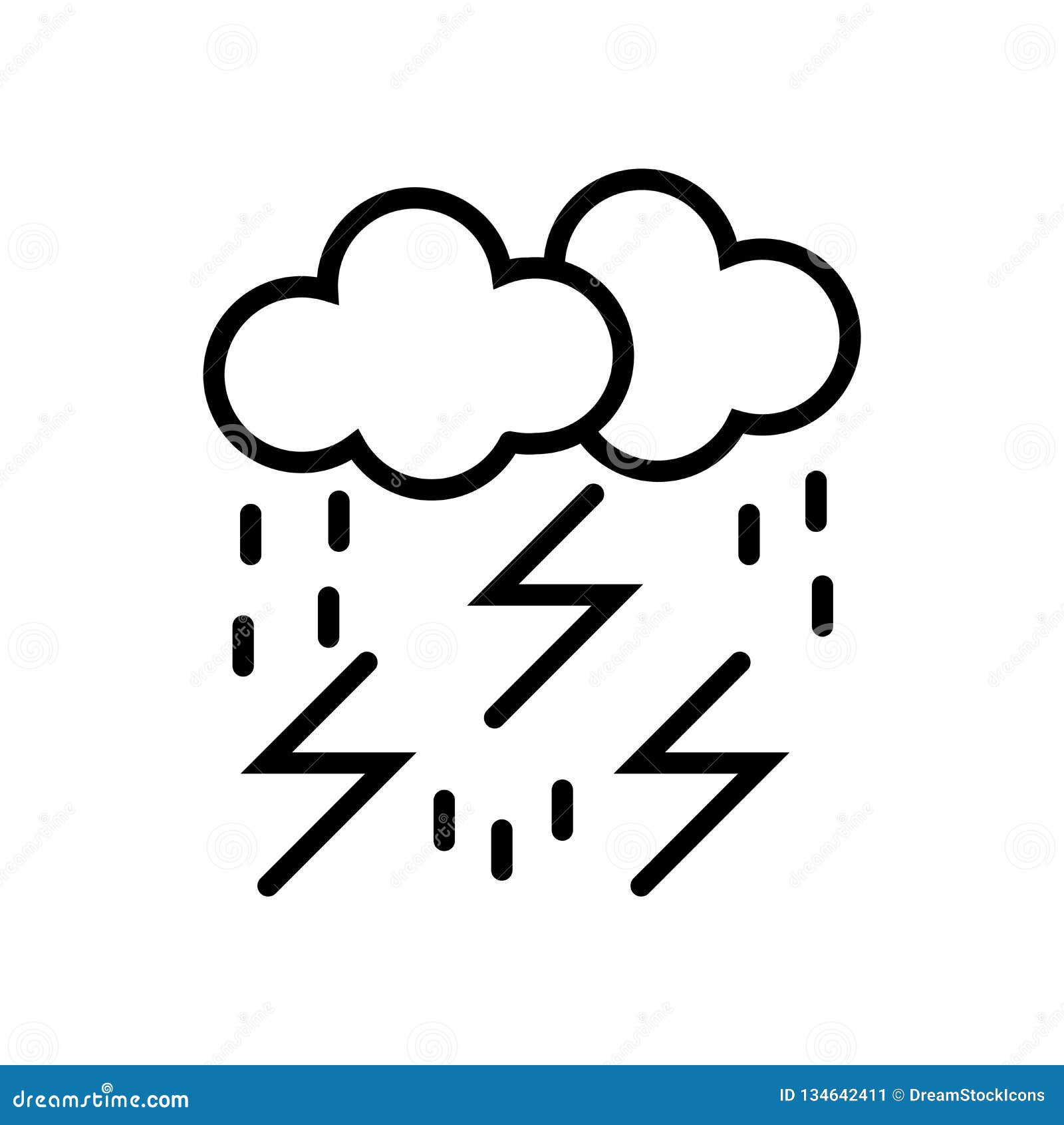 Storm Icon Vector Isolated on White Background, Storm Sign , Line or ...