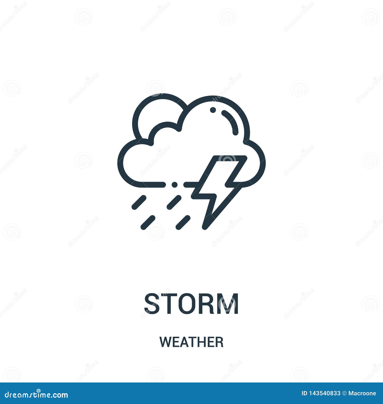 Storm Icon Vector from Weather Collection. Thin Line Storm Outline Icon ...