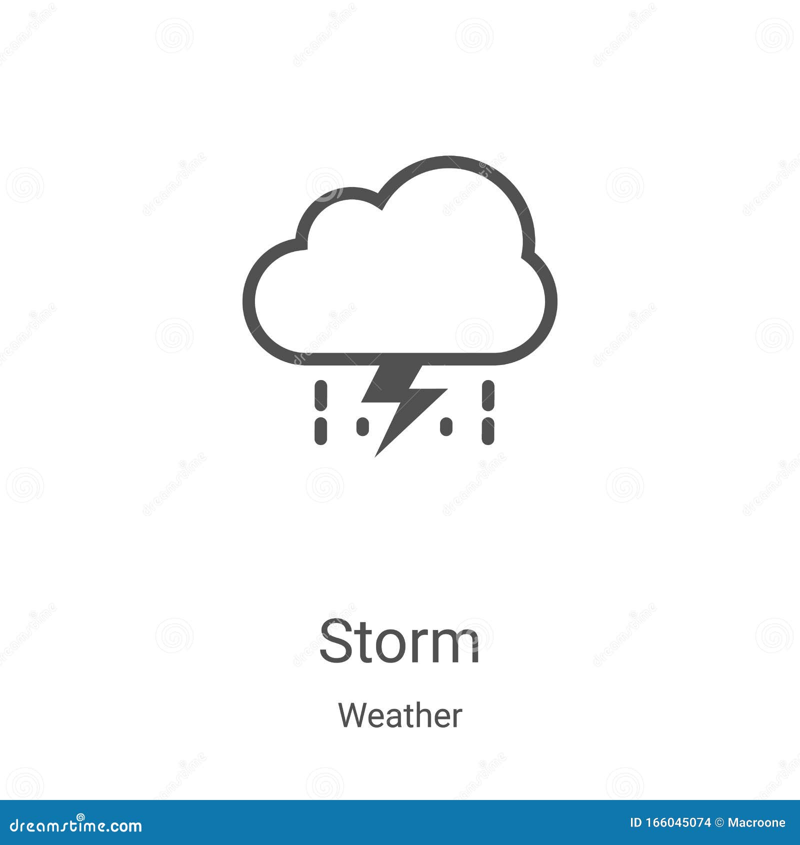 Storm Icon Vector from Weather Collection. Thin Line Storm Outline Icon ...