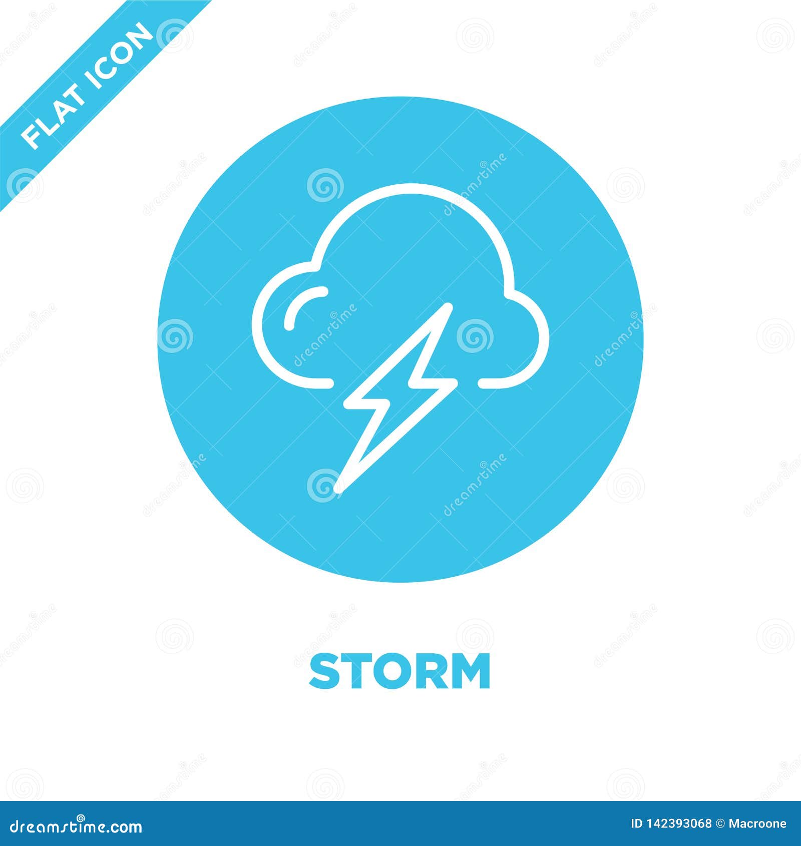 Storm Icon Vector from Weather Collection. Thin Line Storm Outline Icon ...