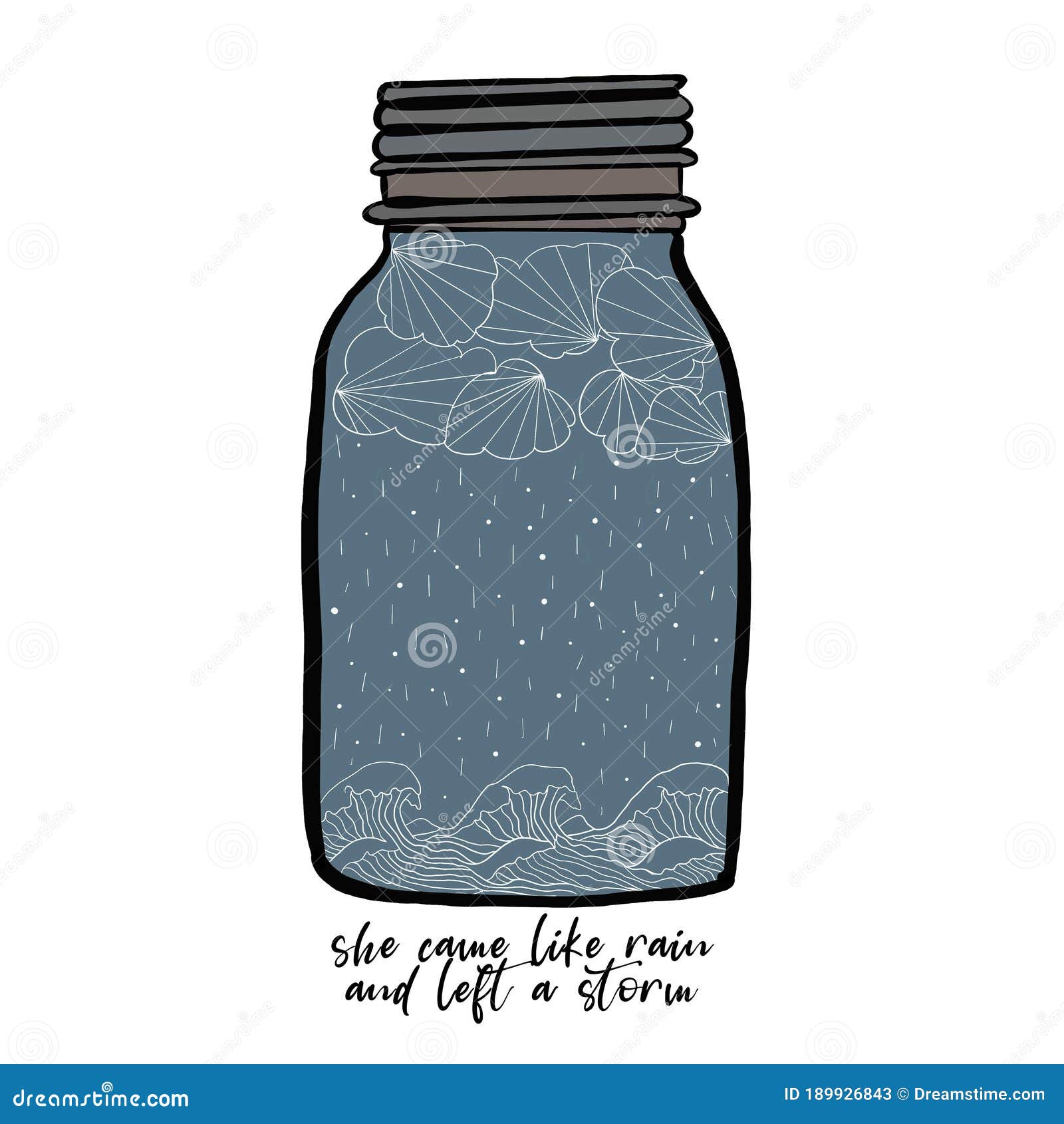 Storm In A Jar Lineart Royalty-Free Stock Photography | CartoonDealer ...