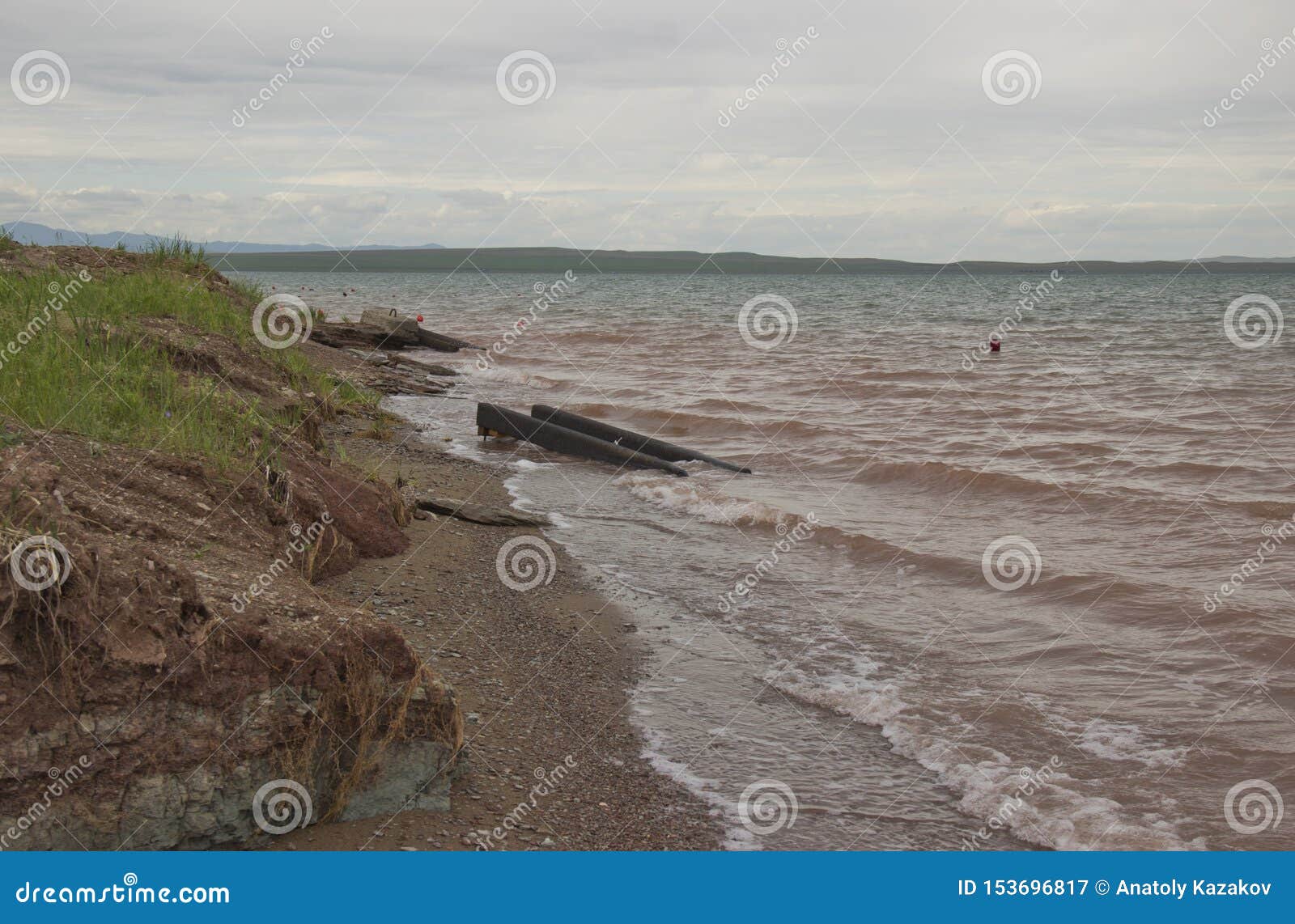 Storm on the Lake, the Wind Drives the Waves Stock Image - Image of ...