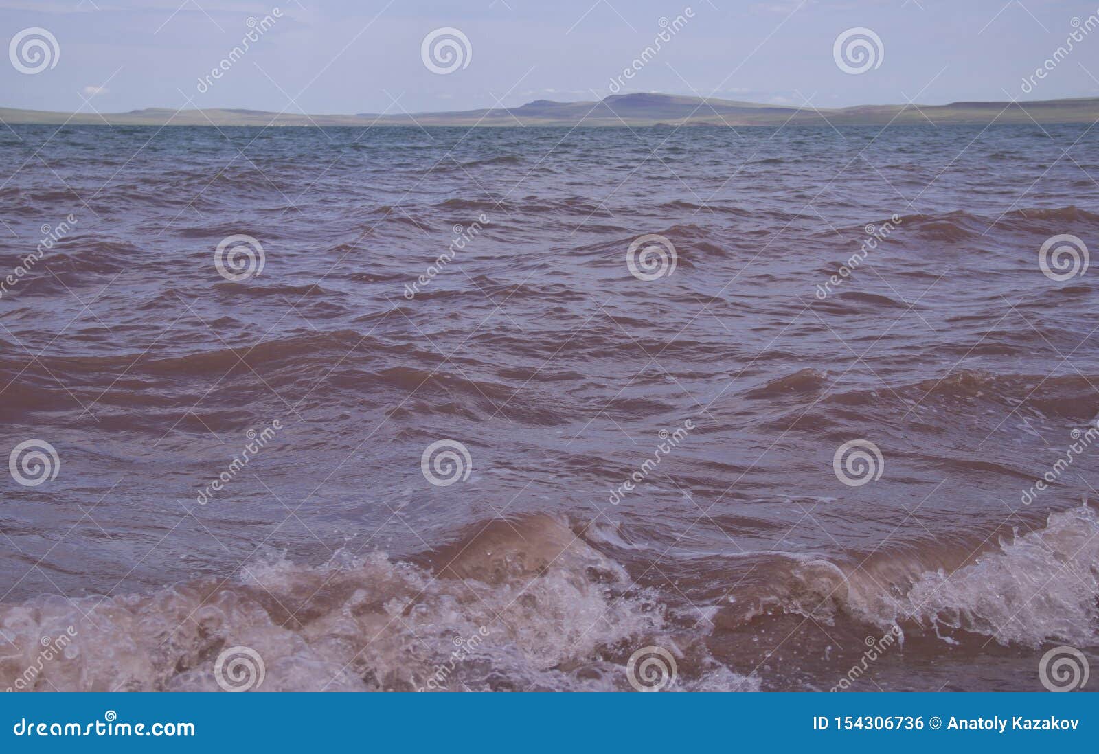 Storm on the Lake, the Wind Drives the Waves Stock Photo - Image of ...