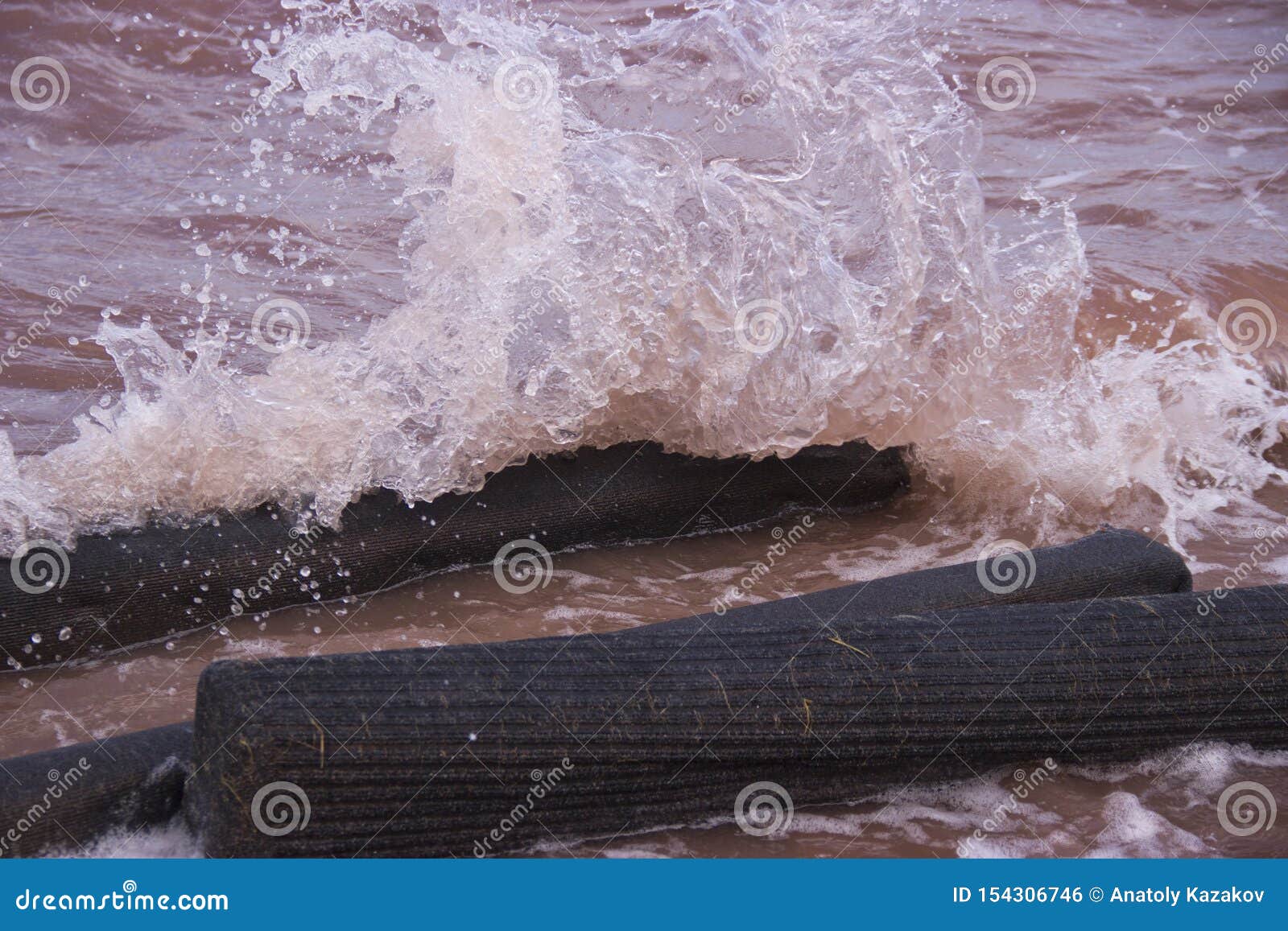 Storm on the Lake, the Wind Drives the Waves Stock Photo - Image of ...