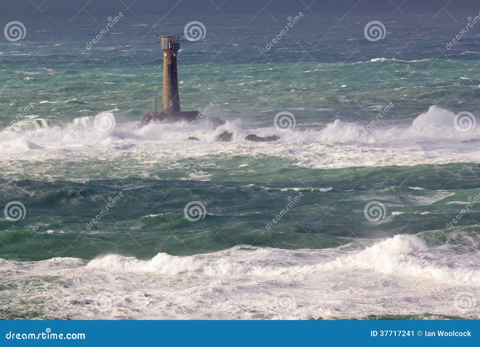 Storm at Lands End Cornwall England Stock Image - Image of lighthouses ...