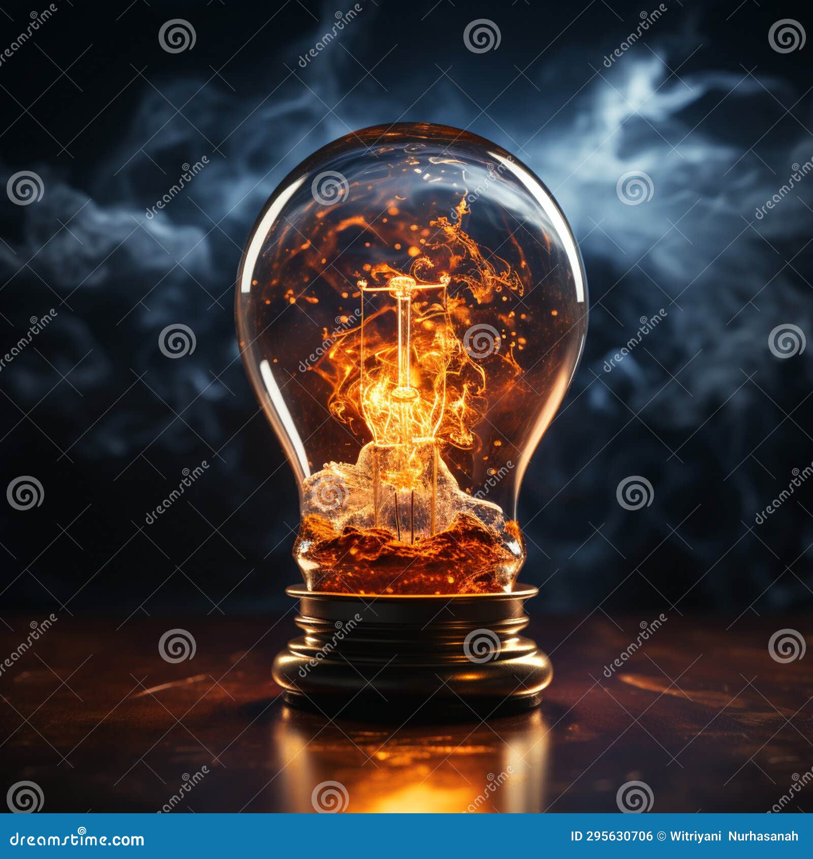 Storm in a Light Bulb. Striking and Modern Neon Light Bulb. Generative ...