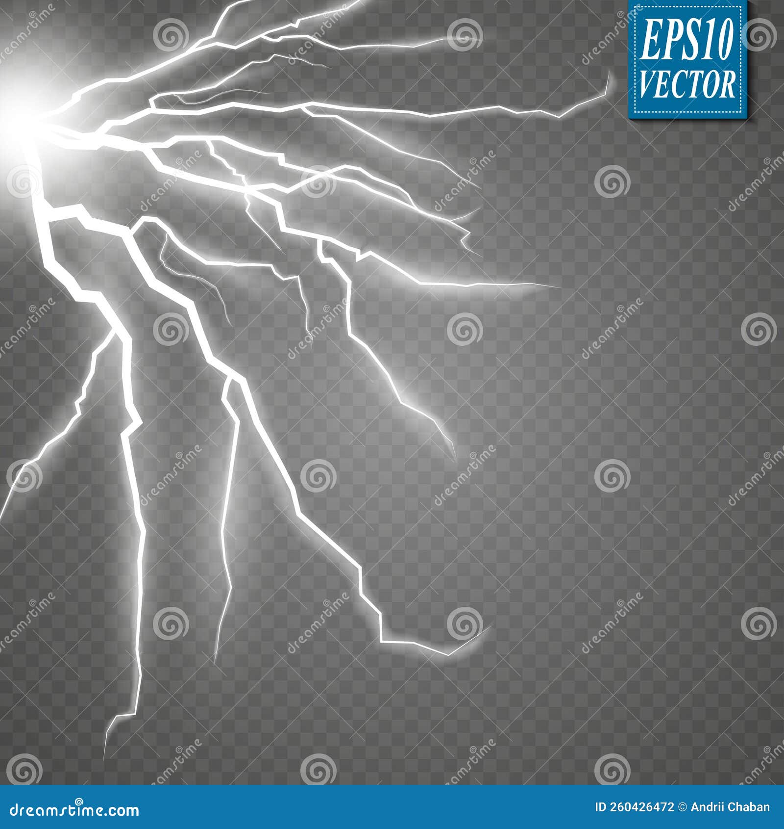 Storm with Lightning Isolated on Transparent Background. Stock Vector ...