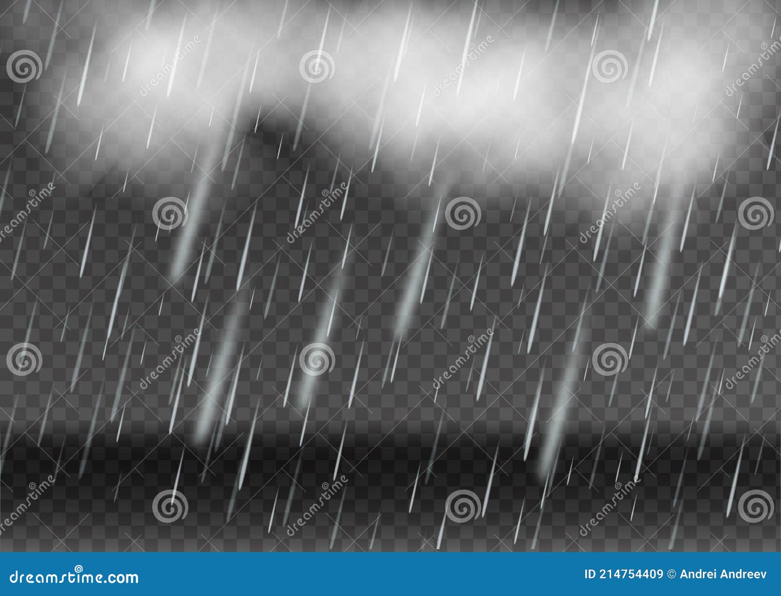 Storm And Lightning With Rain And White Cloud Isolated On Transparent ...