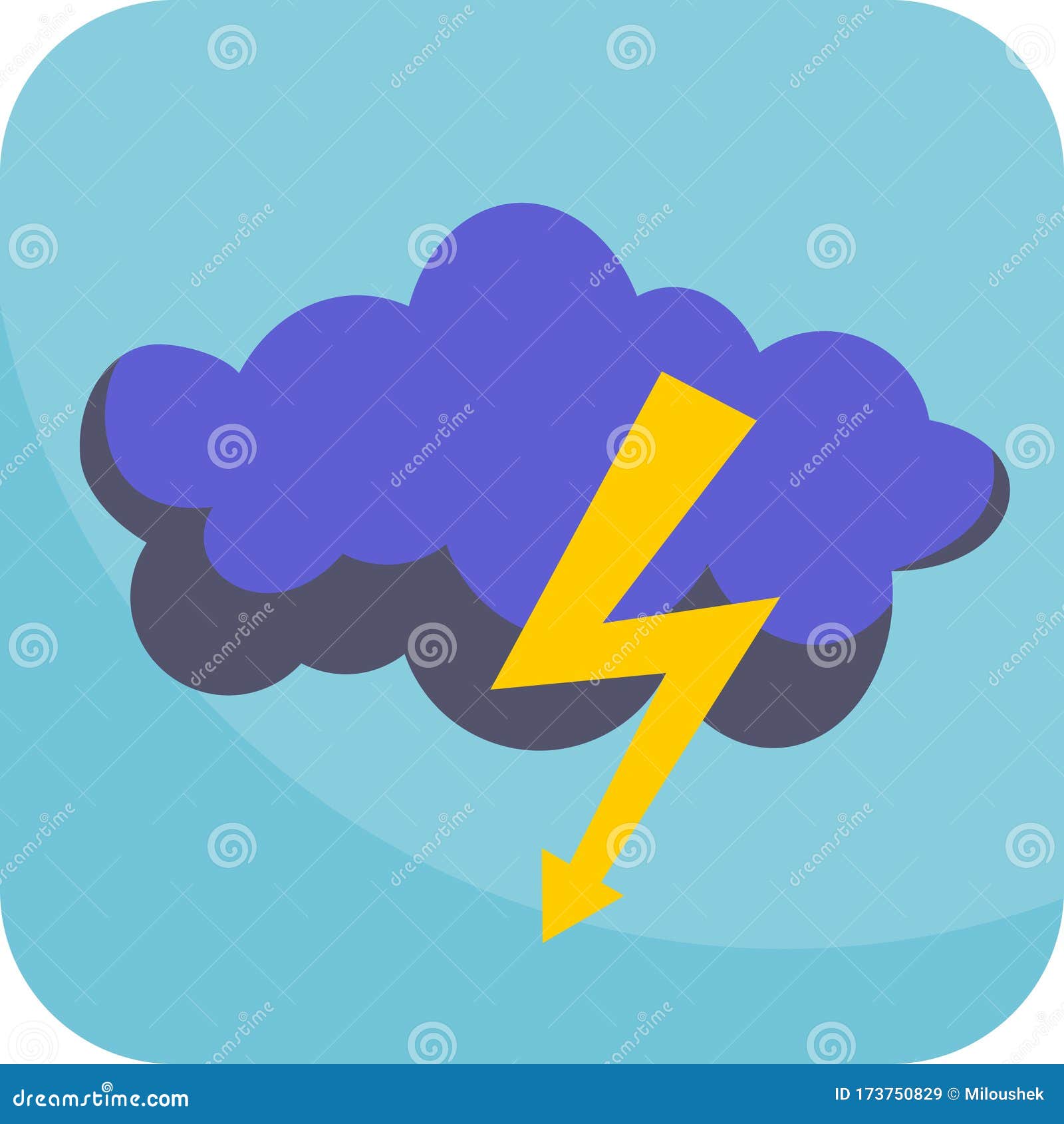 Storm - Lightning stock vector. Illustration of blue - 173750829