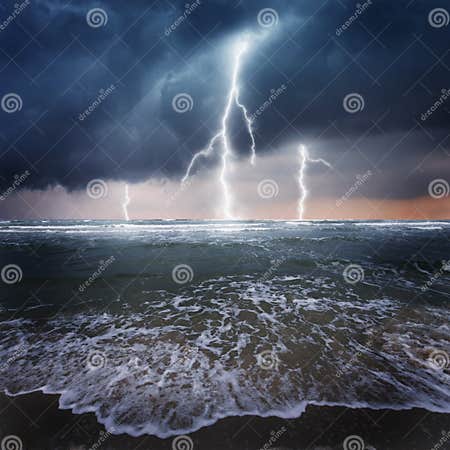 Storm on the ocean stock image. Image of water, ocean - 18779019