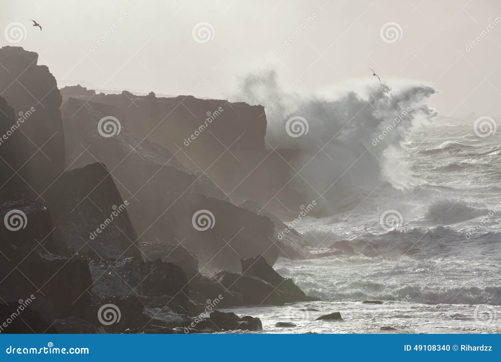 Storm in the ocean stock photo. Image of cliffs, clare - 49108340