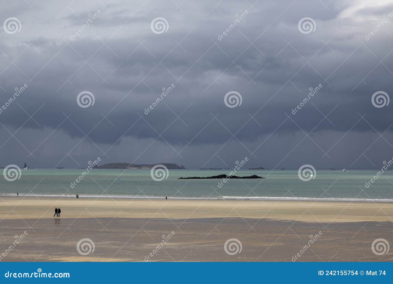 Storm over the beach stock photo. Image of nature, beach - 242155754