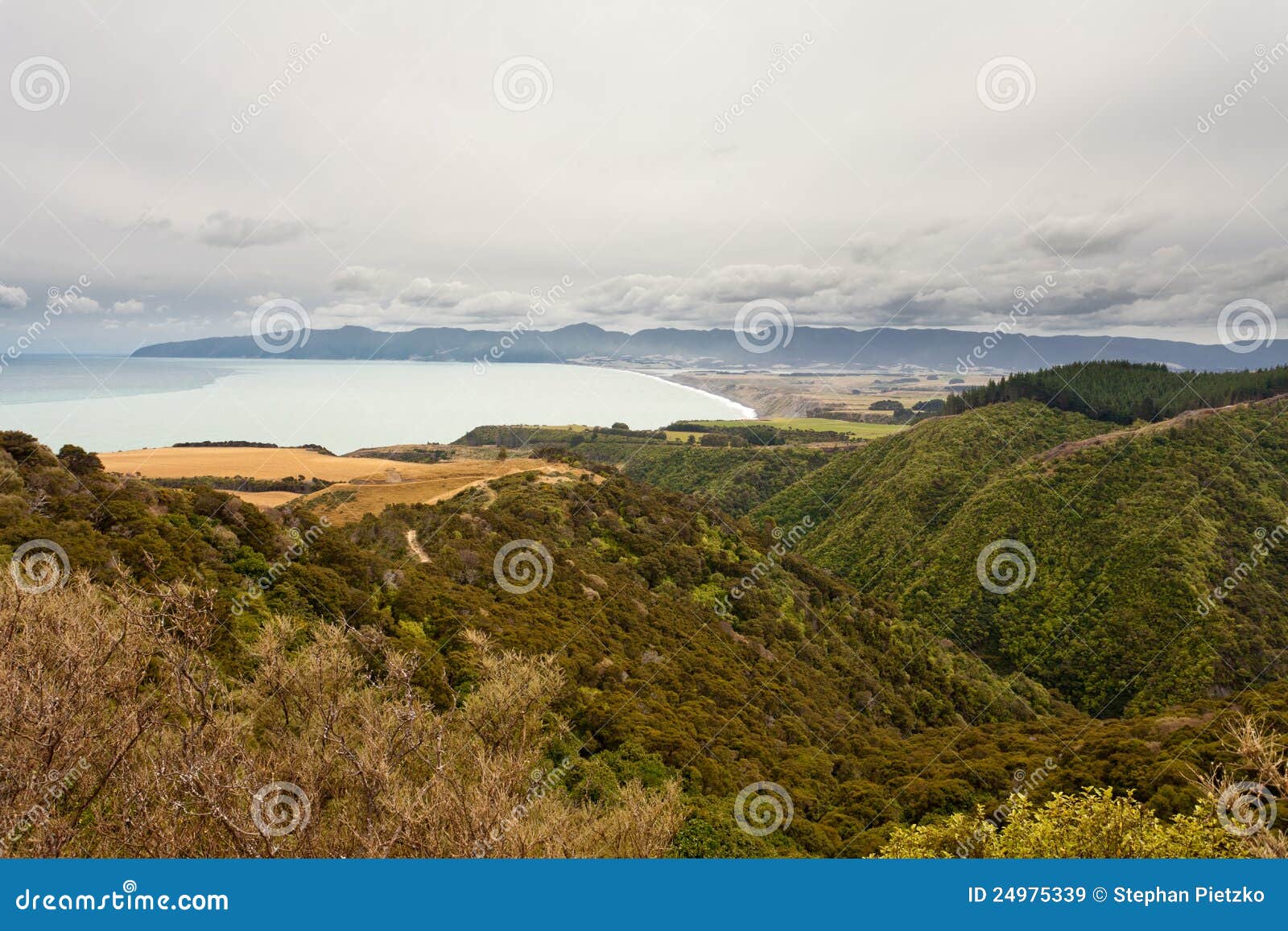 Storm Over Beautiful Landscape of Palliser Bay, NZ Stock Image - Image ...