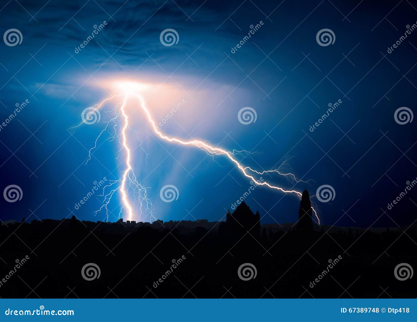 Storm over Bethlehem stock photo. Image of clouds, lightning - 67389748