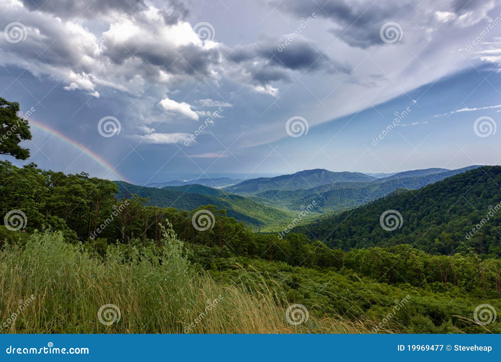 Storm Over Blue Ridge Mountains Stock Image - Image of park, landscape ...